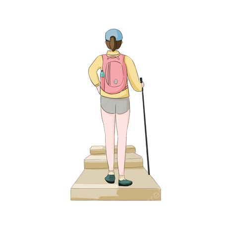 등산 일러스트 객 배낭 핸드 드로잉 고 화질 그림 등산하다 캐릭터 배낭 Png 일러스트 및 Psd 이미지 무료 다운로드