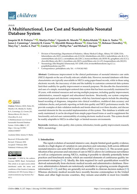 Pdf A Multifunctional Low Cost And Sustainable Neonatal Database System