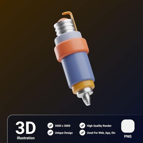 Premium Psd Engineering Object Spark Plug 3d Illustration