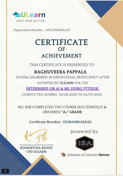 Raghuveera Pappala On Linkedin Python Ml Internship Degree