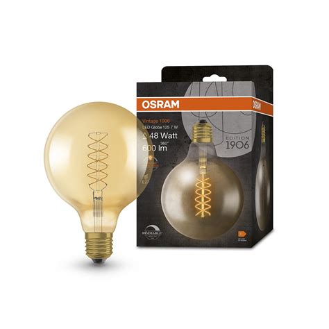 Osram Vintage 1906 Led Globe G125 E27 7 W Gold Dim Uk