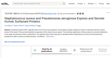 Staphylococcus Aureus And Pseudomonas Aeruginosa Express And Secrete Human Surfactant Proteins