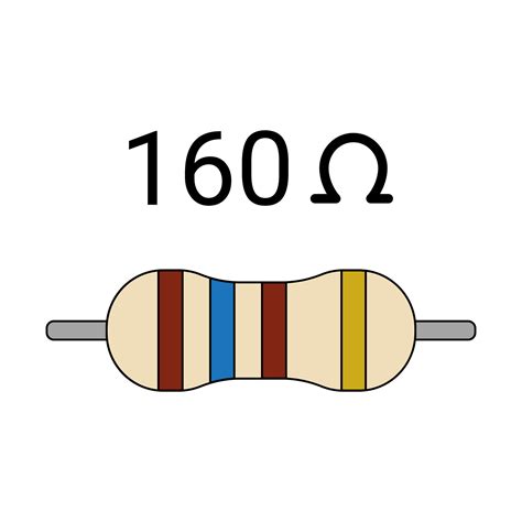 160 Ohm Resistor Four Band Resistor 26567172 Vector Art At Vecteezy