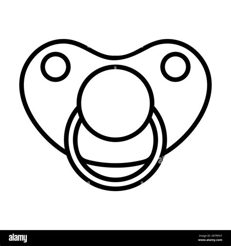 Simple Outline Of Rubber Pacifier Front View Vector Icon Stock Vector Image And Art Alamy