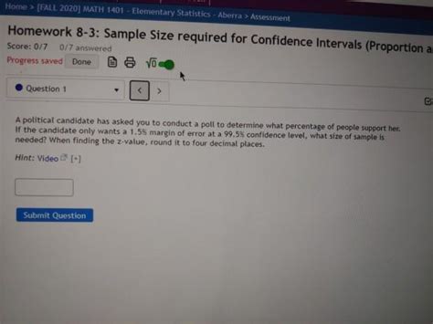 Solved Home [fall 2020] Math 1401 Elementary Statistics