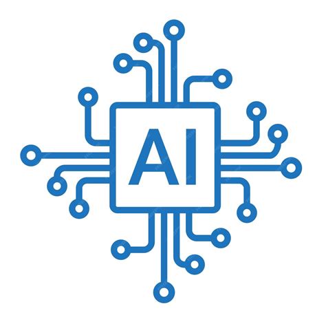 인공지능 아이콘 간단한 Ai 시스템 로고 마이크로 프로세서 Ai 프리미엄 벡터