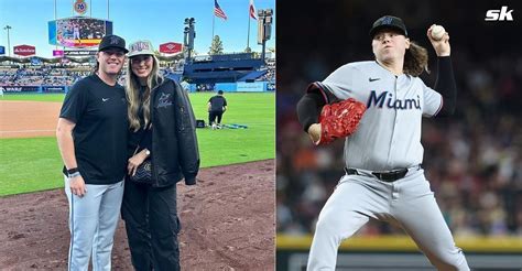 Photo Ryan Weathers Wife Thayer Hall Celebrates His Strong Outing In Marlins Victory Against