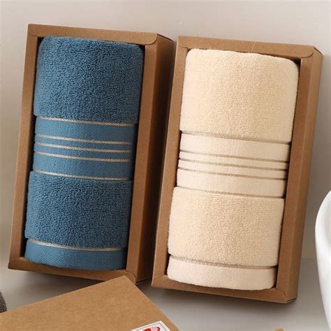 พร้อมส่ง ผ้าขนหนูเกรดพรีเมี่ยม Cotton100 บรรจุในกล่องคราฟท์สีน้ำตาล 1 ผืน ขนาด 34x76 Cm น้ำหนัก