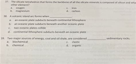 Solved The Silicate Tetrahedron That Forms The Backbone Of