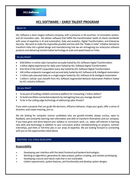 Jd Full Stack Developer Pdf Artificial Intelligence