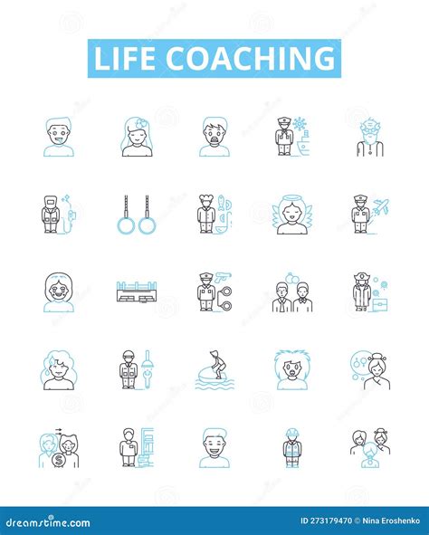 Coaching Vector Line Icons Set Coaching Tutoring Training Mentoring Educating Guiding