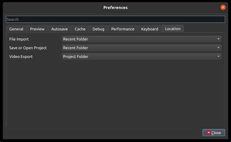 Preferences — Openshot Video Editor 321 Dev Documentation