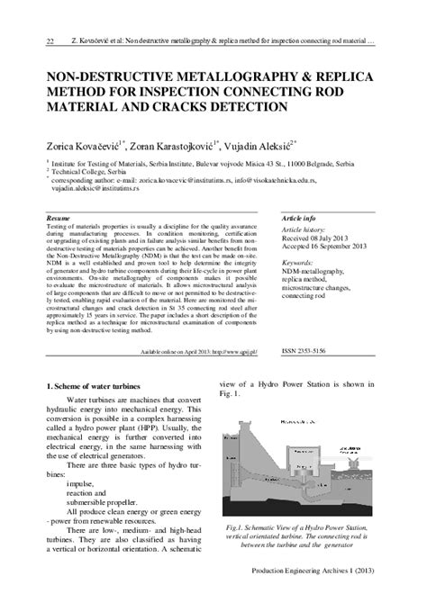 Pdf Non Destructive Metallography And Replica Method For Inspection Connecting Rod Material