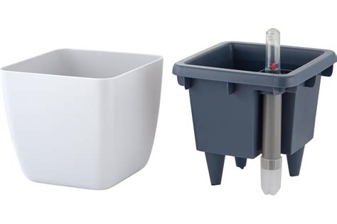 Квадратный горшок с автополивом Ingreen Munchen 1 5л с внутренней