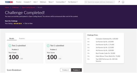 Prashant S On Linkedin Codingchallenge Techgig