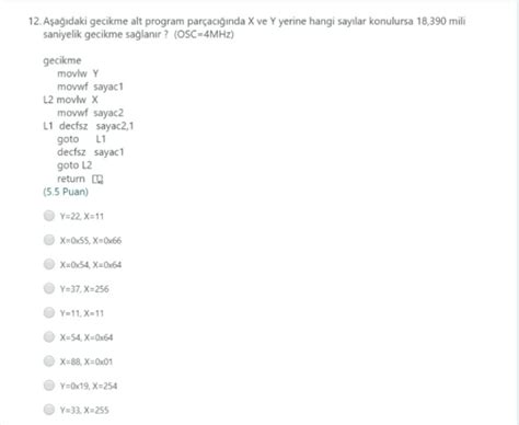 solved what numbers replace x and y in the delay subroutine
