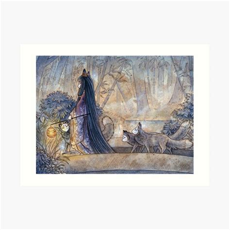Silent Crossing TeaKitsune Fox Yokai Art Print For Sale By TeaKitsune Redbubble