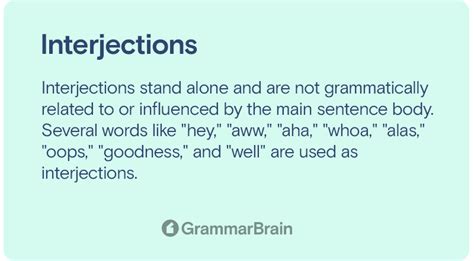 What Is An Interjection Definition Examples How To Use GrammarBrain