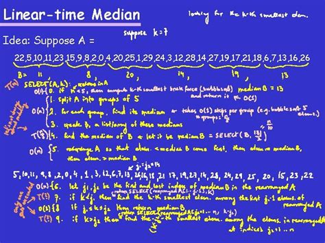 Lineartime Median Def Median Of Elements Aa 1