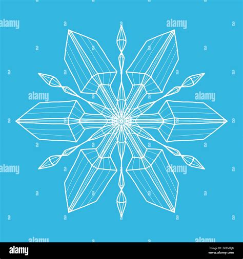 Snowflake Sketch Vector On Light Blue Stock Vector Image And Art Alamy
