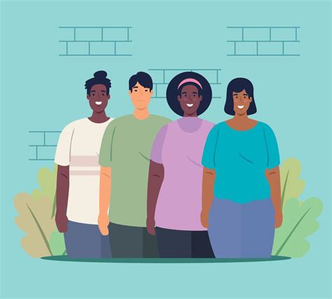 Multiethnic Group People Together Cultural And Diversity Concept 17451844 Vector Art At Vecteezy