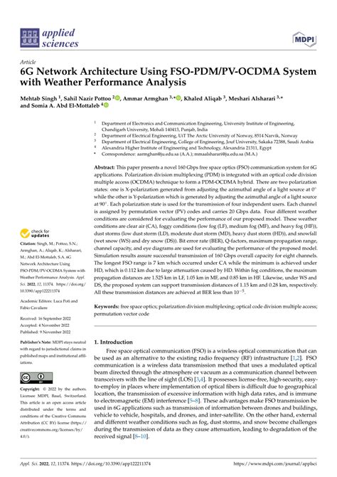Pdf 6g Network Architecture Using Fso Pdmpv Ocdma System With