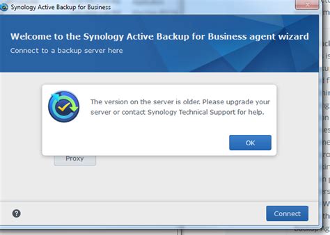 Active Backup For Business Agent Error Message Any Thoughts Why R Synology