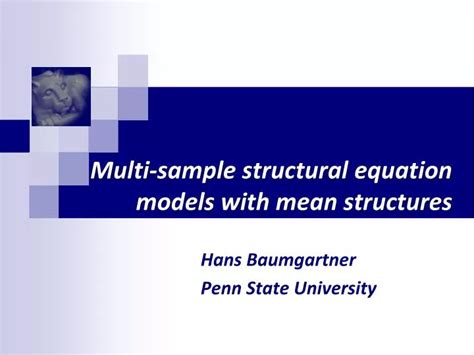 Ppt Multi Sample Structural Equation Models With Mean Structures Powerpoint Presentation Id
