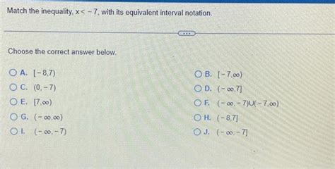 Solved Match The Inequality X