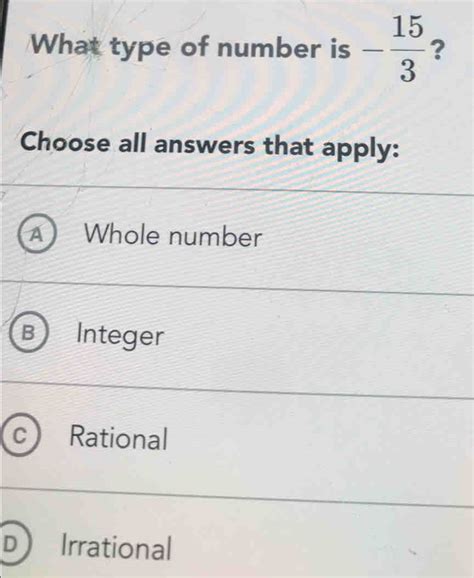 Solved What Type Of Number Is 153 ？ Choose All Answers That Apply