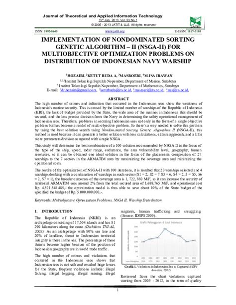pdf implementation of nondominated sorting genetic algorithm ii