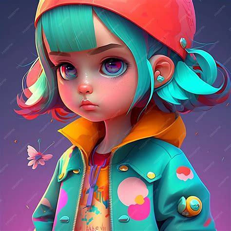 Premium Ai Image 3d Cute Anime Chibi Style Teenager Girl Isolated On