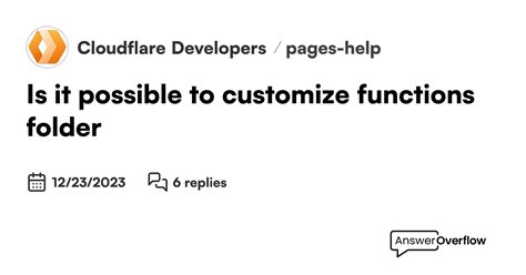 is it possible to customize functions folder cloudflare developers