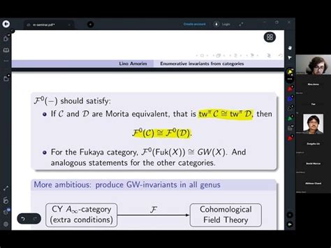 Free Video Enumerative Invariants From Categories From M Seminar