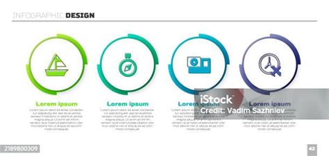 요트 범선 나침반 액션 카메라 비행기로 시계를 설정하세요 비즈니스 인포 그래픽 템플릿 벡터 남쪽에 대한 스톡 벡터 아트 및 기타 이미지 Istock