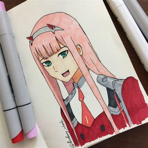 Рисунок девушки в скетчбук маркерами аниме | Anime drawings, Art ...