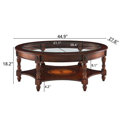 Alcott Hill Elinar Traditional Oval Wood Coffee Table With Tempered