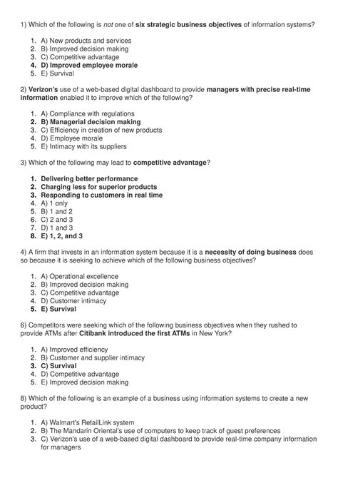 Chapter 1 Information Systems In Business Today Which Of The Following Is Not One Of Six