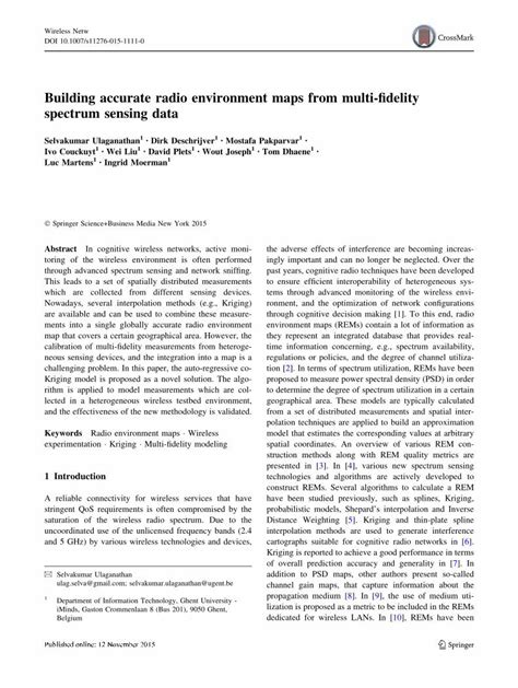 pdf building accurate radio environment maps from multi fidelity spectrum sensing … · 2017 4