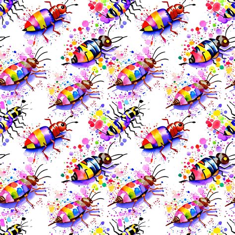 Premium Vector Seamless Water Color Bug Pattern Repeat Pattern