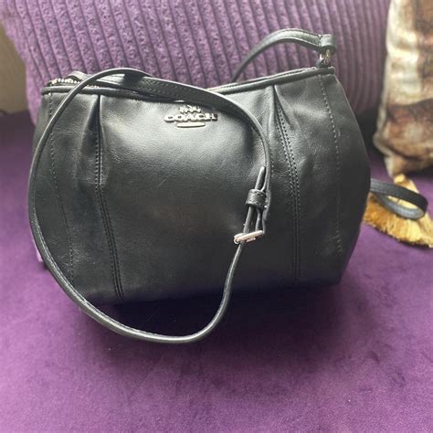 Coach Leather Bag Black Zip Opening Shoulder Depop