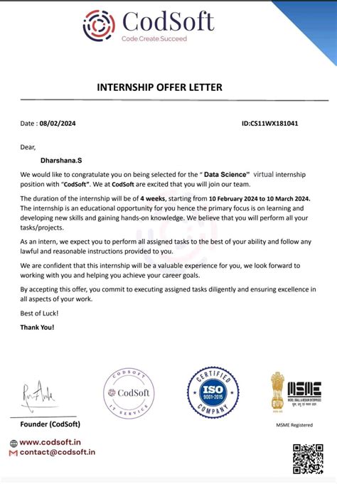 Dharshana S On Linkedin Datascienceinternship Codesoft