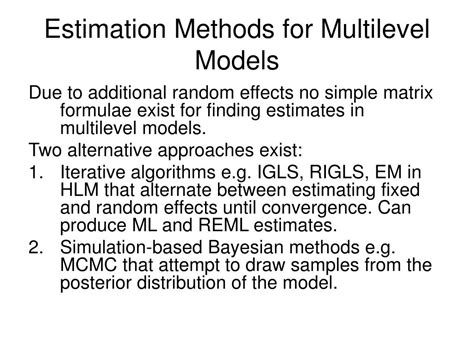 Ppt Mcmc Estimation For Random Effect Modelling The Mlwin Experience Powerpoint Presentation