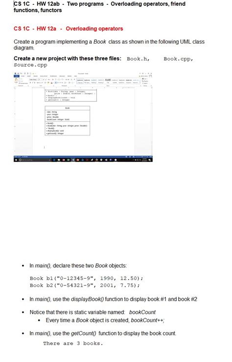 Solved CS C HW Ab Two Programs Overloading Chegg Com