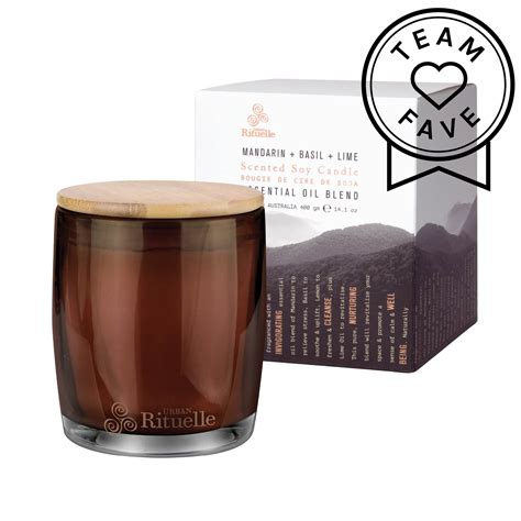 Equilibrium Scented Soy Candle Mandarin Basil And Lime Urban Rituelle