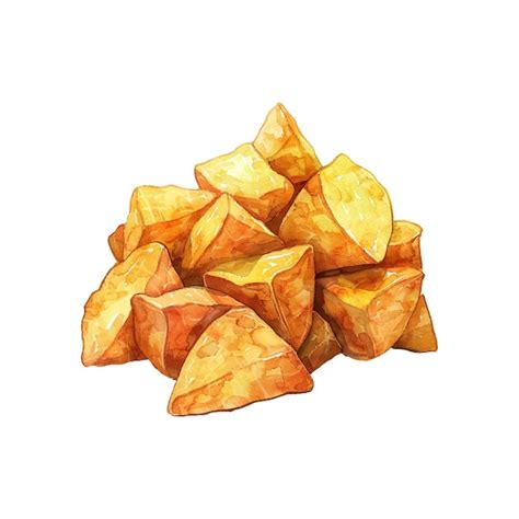Cassava Chips Vector Illustration In Watercolor Style Premium Ai Generated Vector
