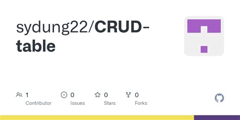 Github Sydung22crud Table Github Sydung22crud Table