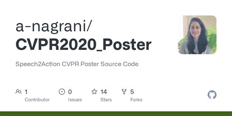 GitHub A Nagrani CVPR2020 Poster Speech2Action CVPR Poster Source Code