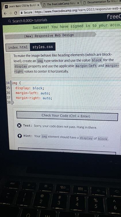 Display Block Problem Html Css The Freecodecamp Forum