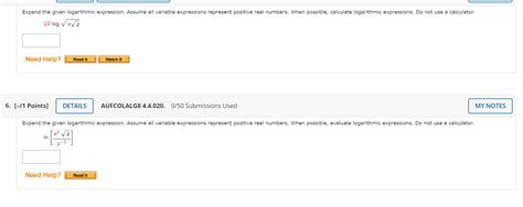 Solved Expand The Given Logarithmic Expression Assume All Chegg